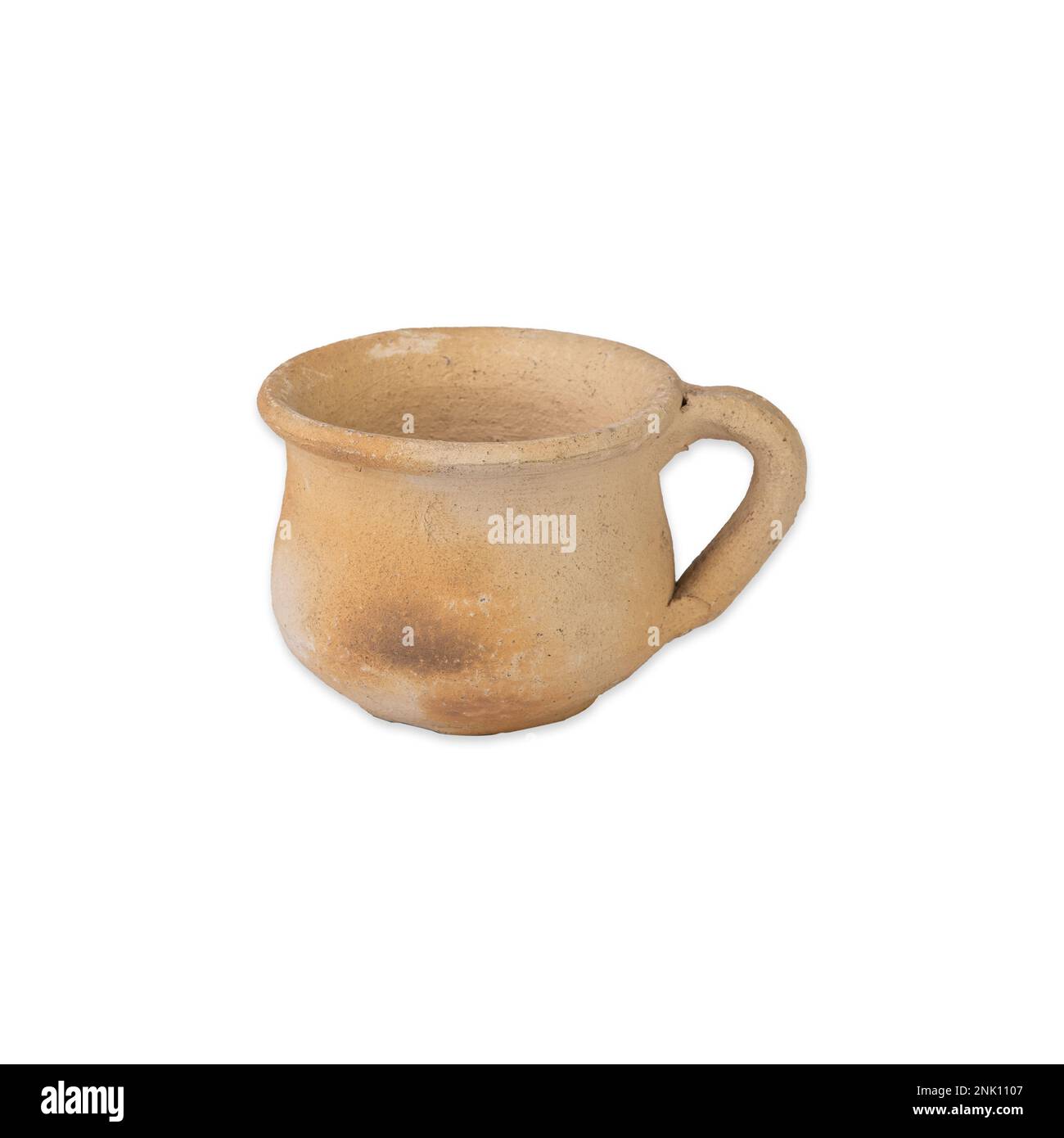 Rustic handmade clay cup isolated over white background Stock Photo - Alamy
