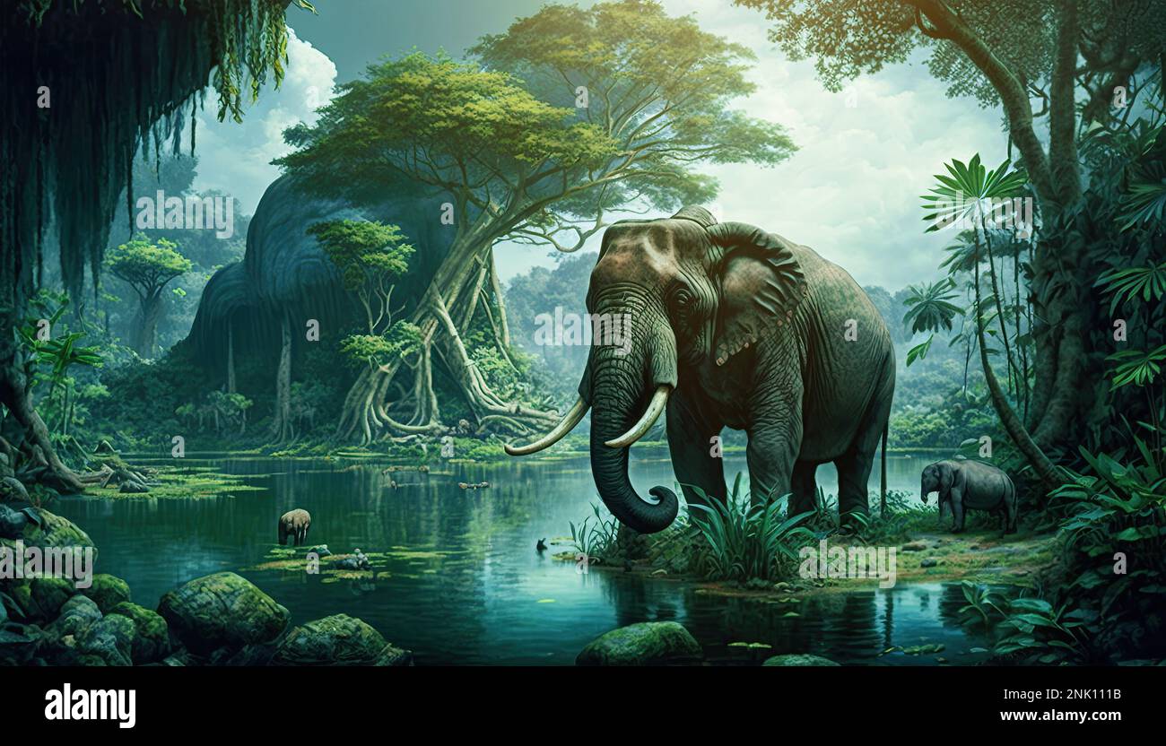 10,000 BC forest habitat for variety of creatures and vegetation ...