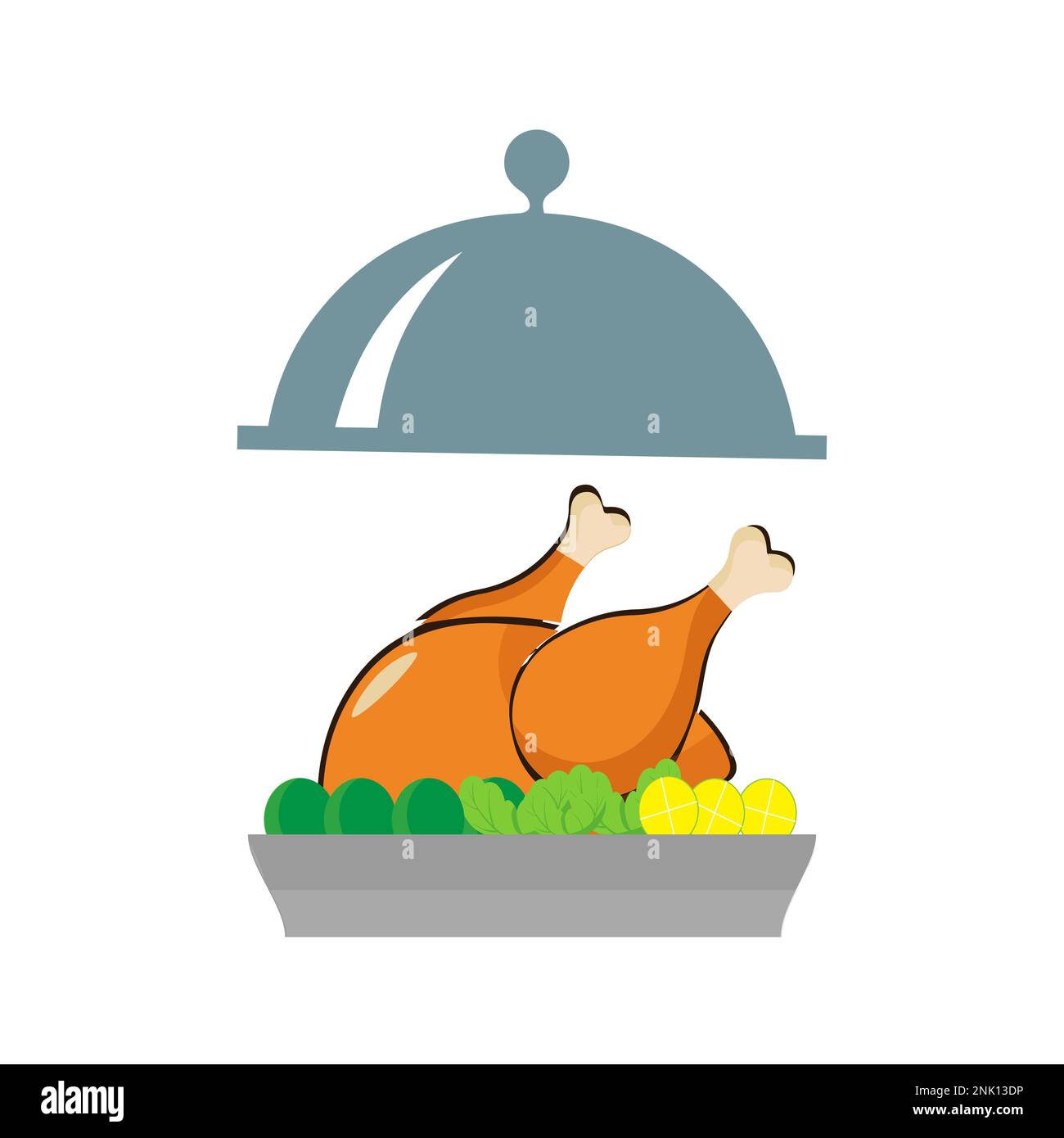 Fried chicken leg cartoon character. Roast chicken leg mascot. Vector ...