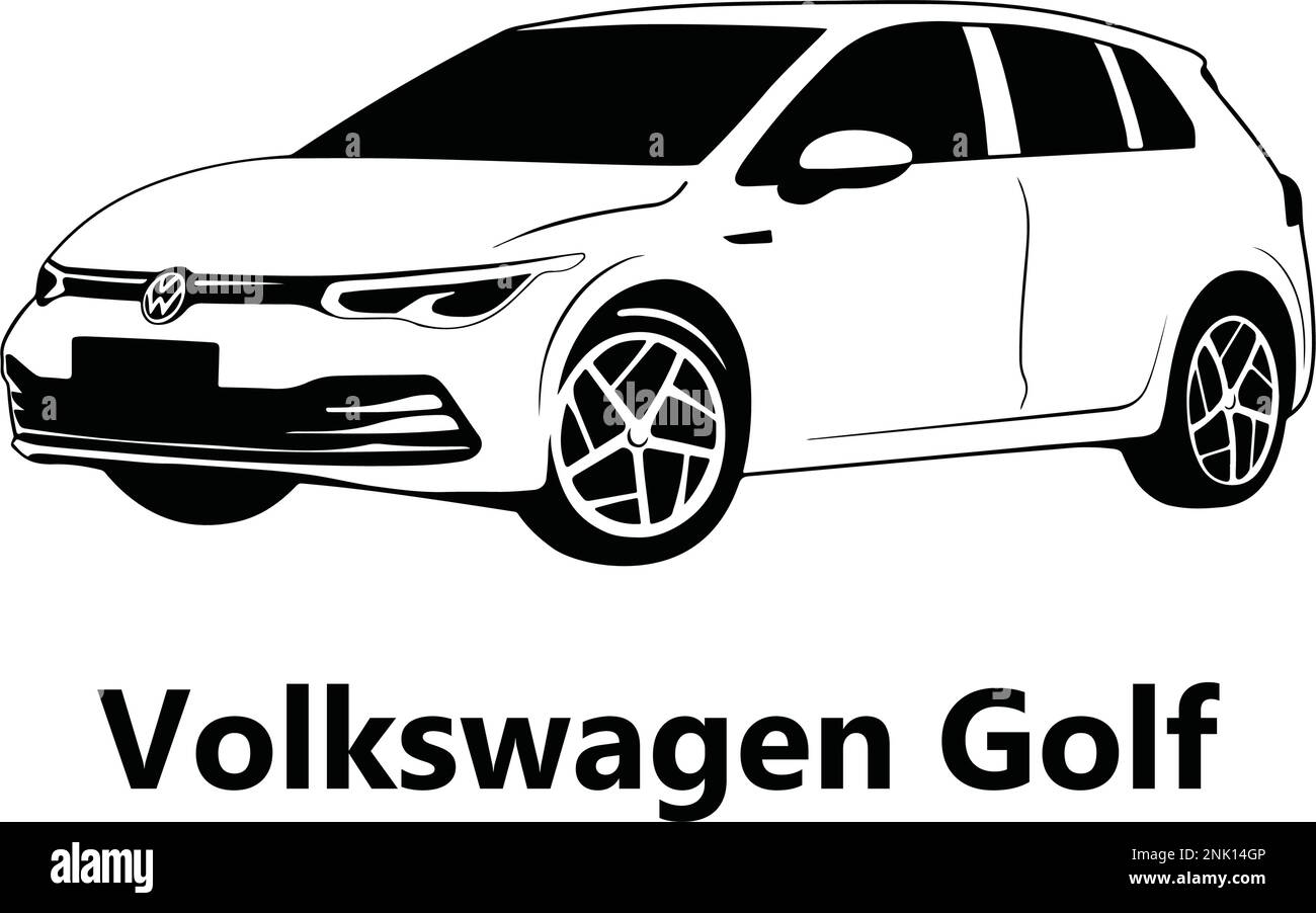 Vector silhouettes of Volkswagen brand cars, repair Stock Vector Image ...