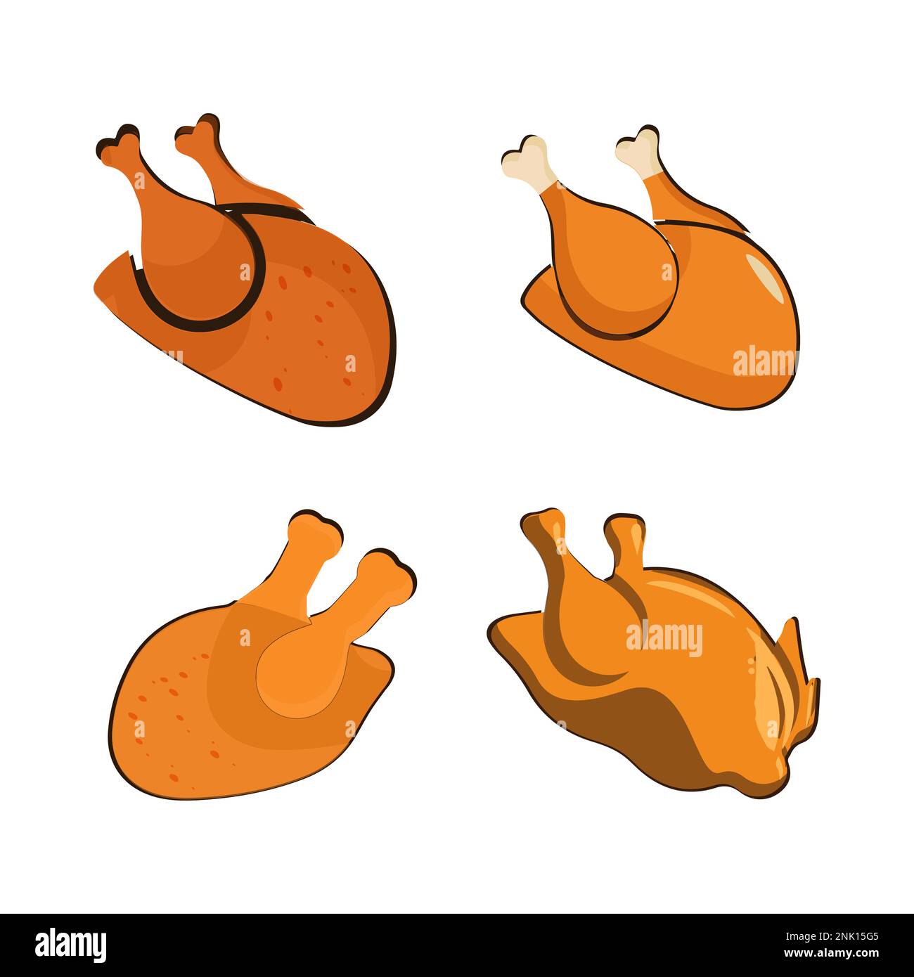 Fried chicken leg cartoon character. Roast chicken leg mascot. Vector ...