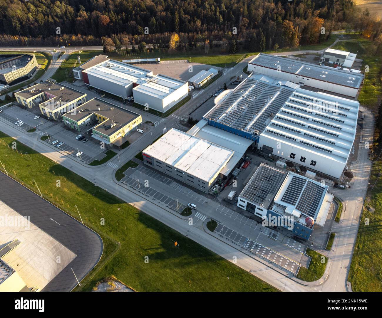 Industrial lot with small shops and warehouses and small factories with ...