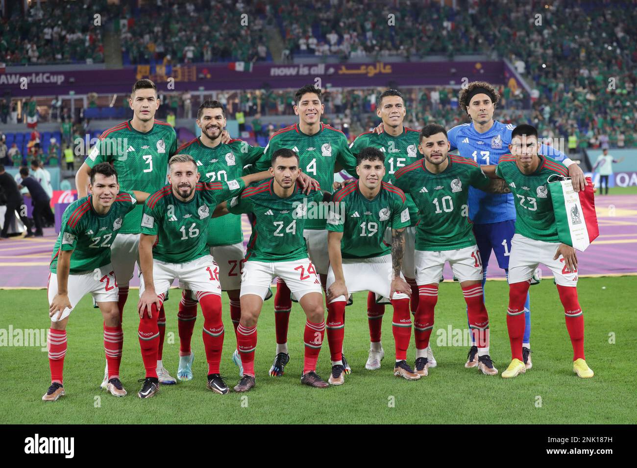 Mexico team seen during the FIFA World Cup Qatar 2022 Match between ...