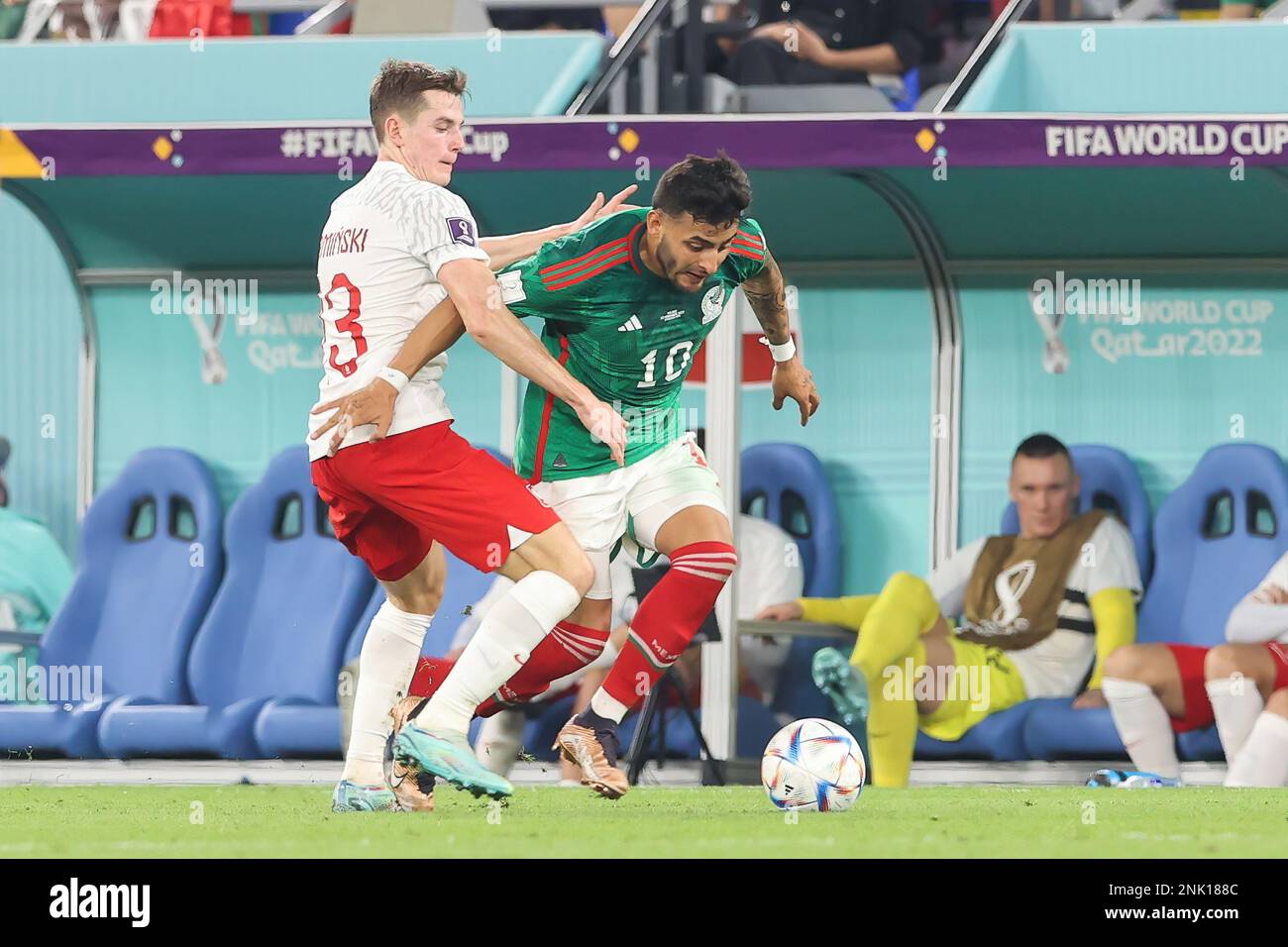 Jakub Kaminski of Poland (L) and Alexis Vega of Mexico (R) in action ...