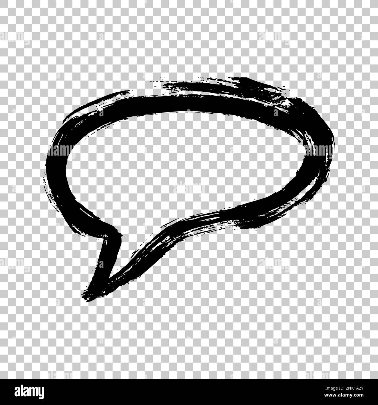 Vector speech bubble drawn with painting brush, conversation sign can ...