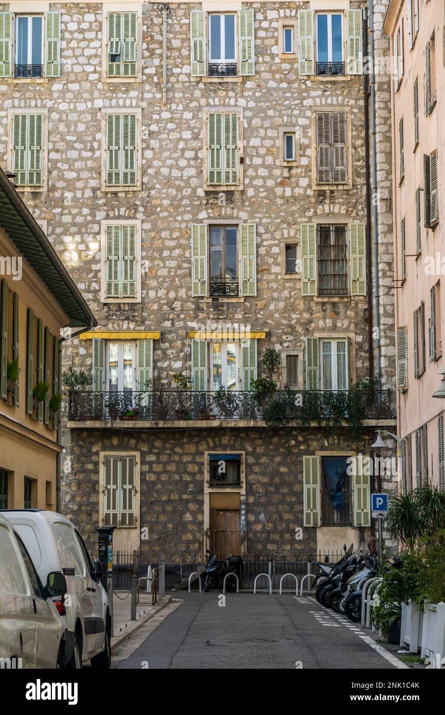 Old NIce Architecture, windows and doors, stone exterior, NIce France ...