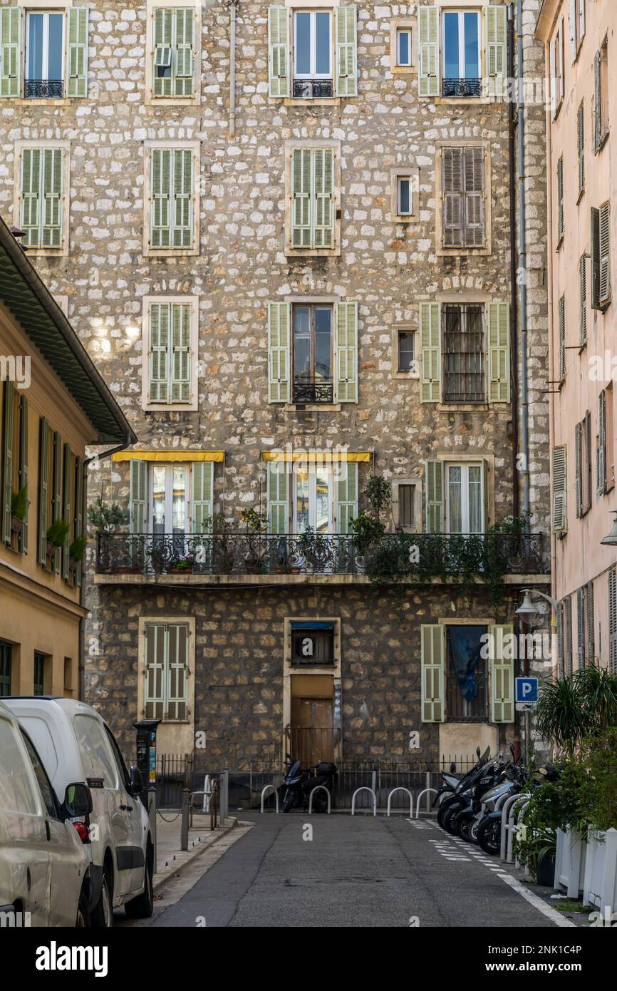 Old NIce Architecture, windows and doors, stone exterior, NIce France ...