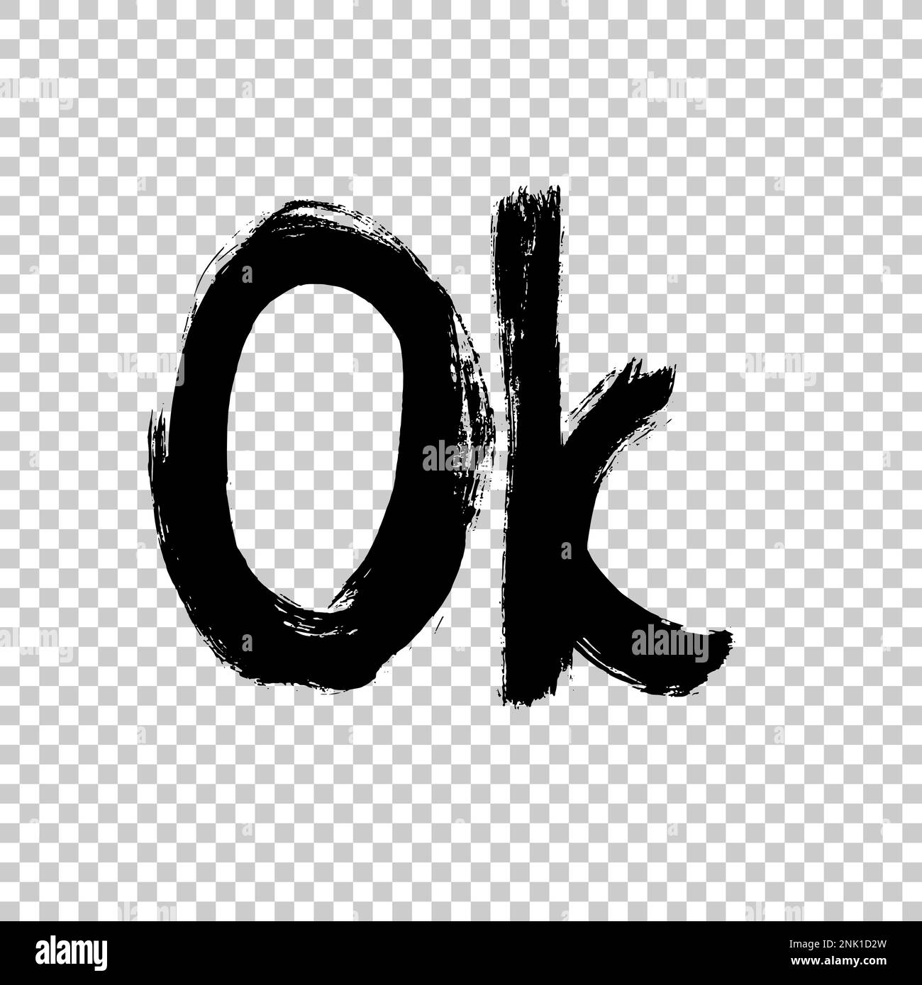 Ok. Ink hand lettering. Modern brush calligraphy. Handwritten phrase ...