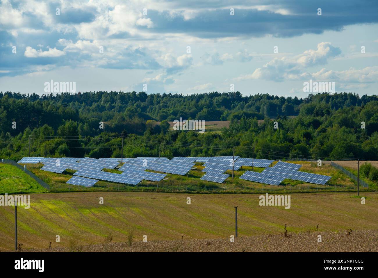 Solar panel farm in the middle of the fields Stock Photo - Alamy