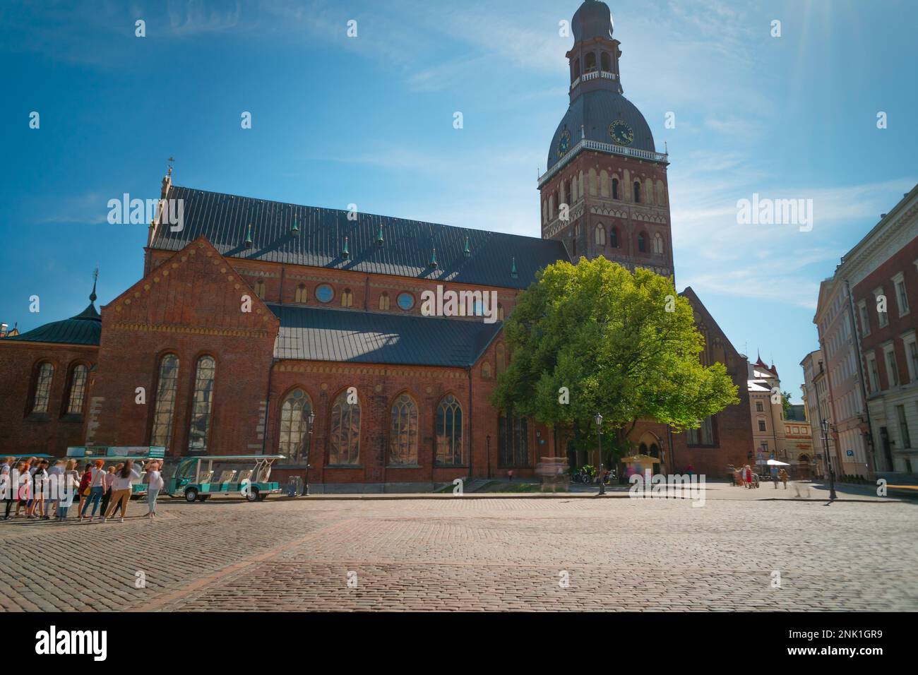 Riga, Latvia - circa July, 2019: Famous Dome Cathedral, tourists ...