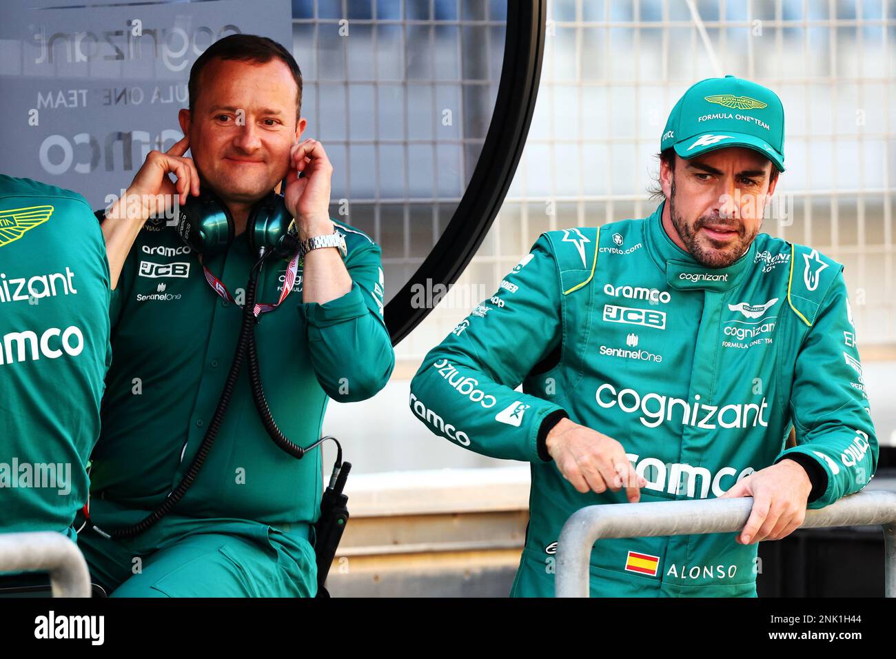 (L to R): Eric Blandin (FRA) Aston Martin F1 Team Deputy Technical ...