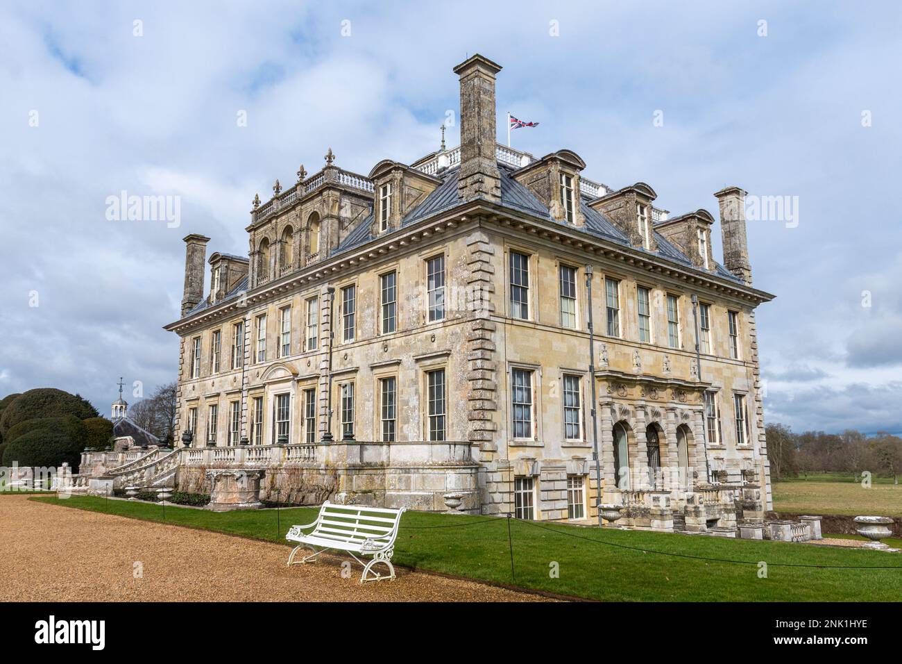Kingston Lacy House and country estate during winter or February ...