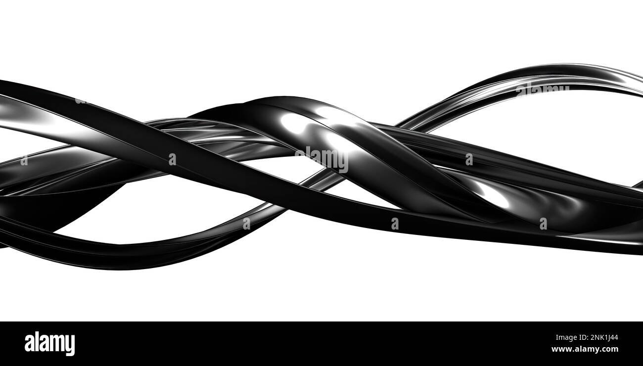 Silver Fractal twisted metal wire abstract dramatic modern luxury 3D ...