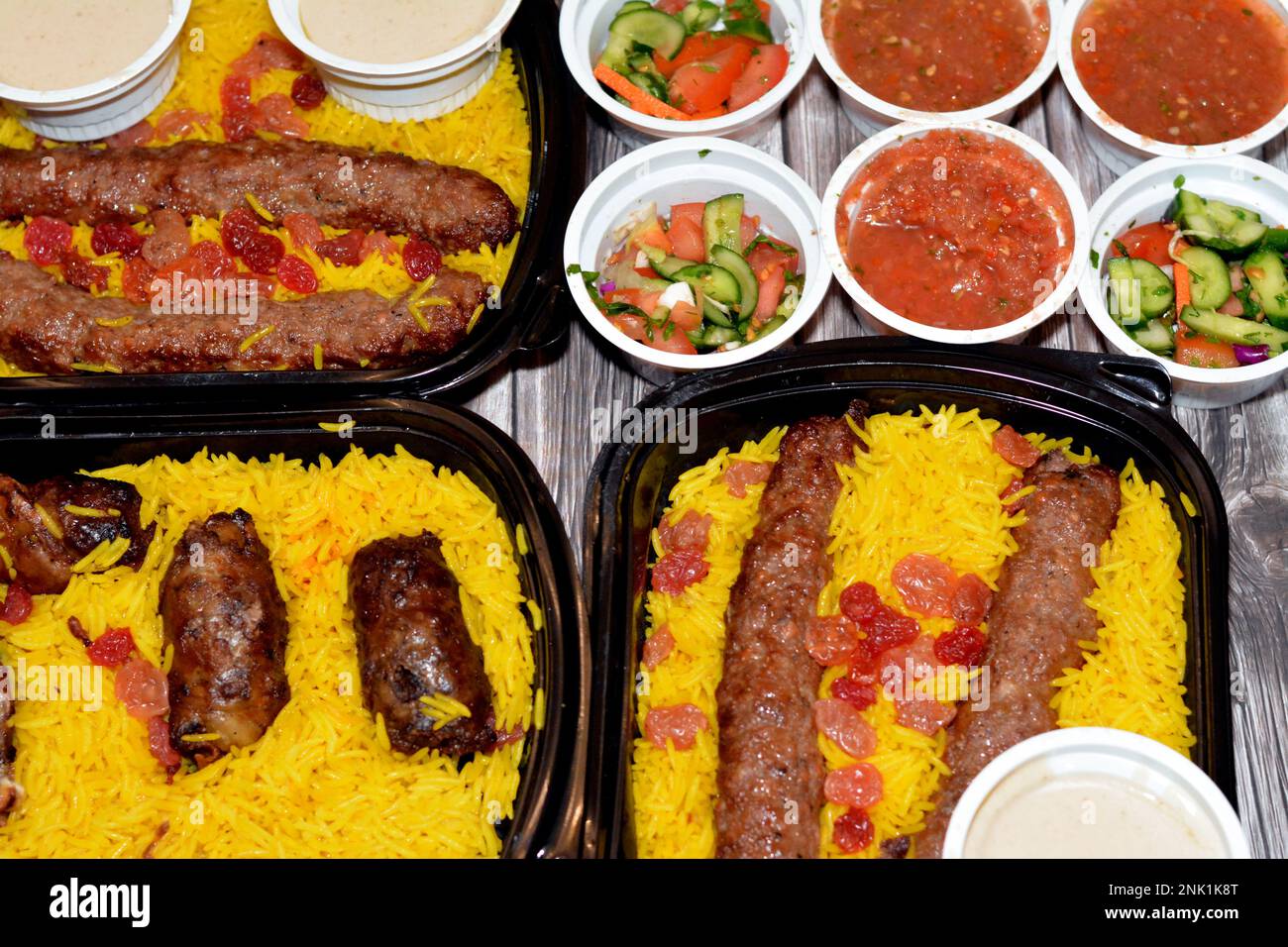 Arabic cuisine traditional food beef Kofta, kebab and tarb kofta shish ...