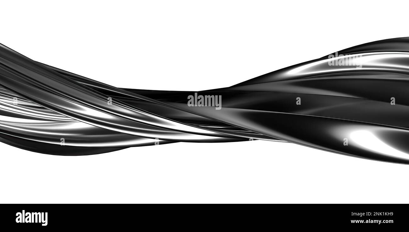 Silver Isolated undulating curves fabric-like soft metal Abstract ...