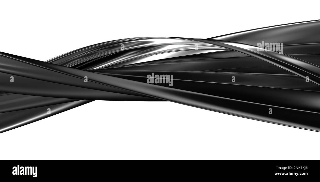 Silver Isolated Fabric-like Metal Curve Abstract, Dramatic, Modern, Luxury and 3D rendering ...