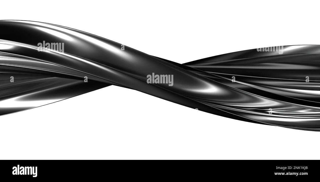 Silver Layered Cloth Like Soft Metal Isolated Abstract Dramatic Modern Luxury 3d Rendering