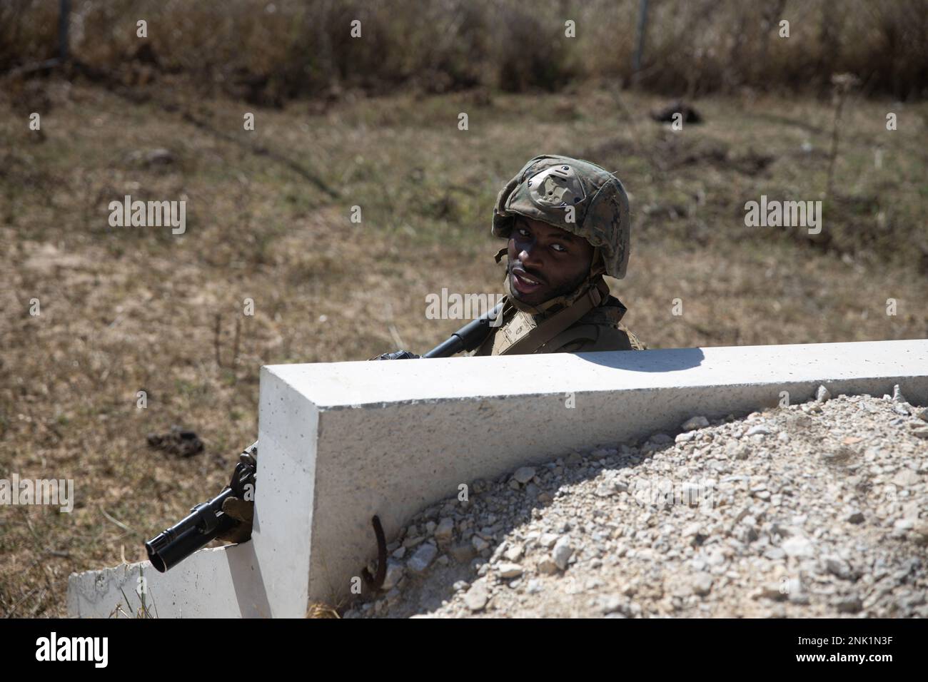 U.S. Marine Corps Lance Cpl. Xavier Raines, a basic security guard ...