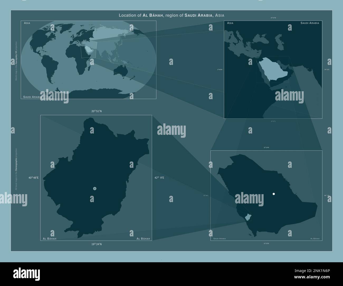 Al Bahah, region of Saudi Arabia. Diagram showing the location of the ...