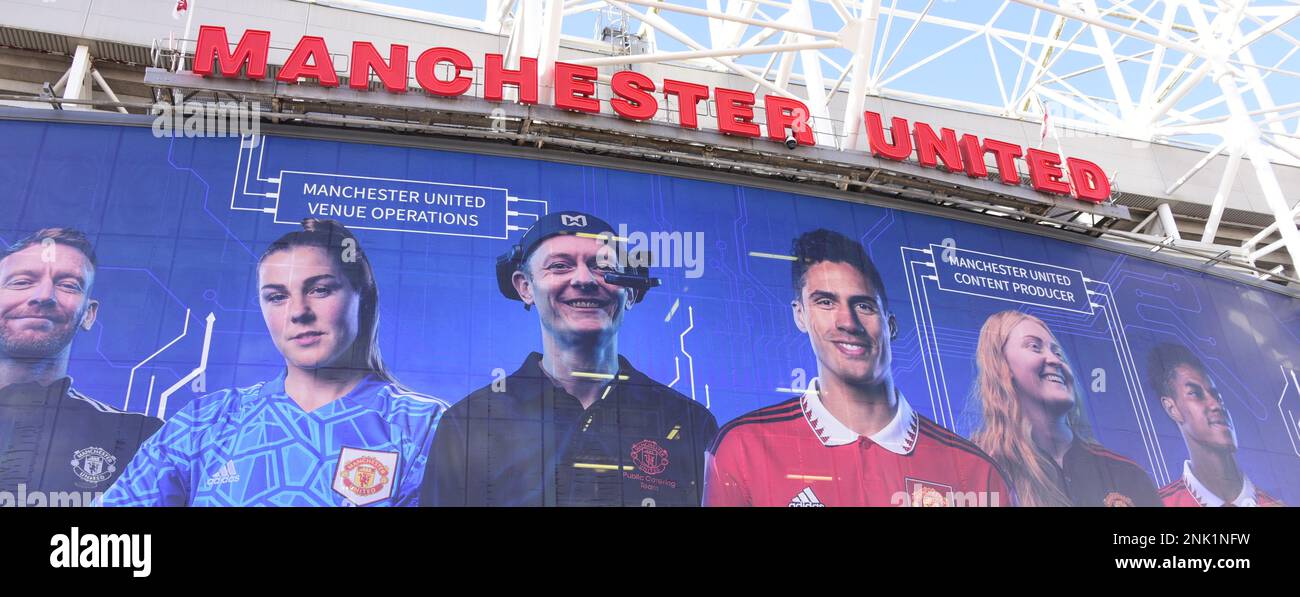 Manchester, UK, 23rd February, 2023. The scene outside the ground at ...