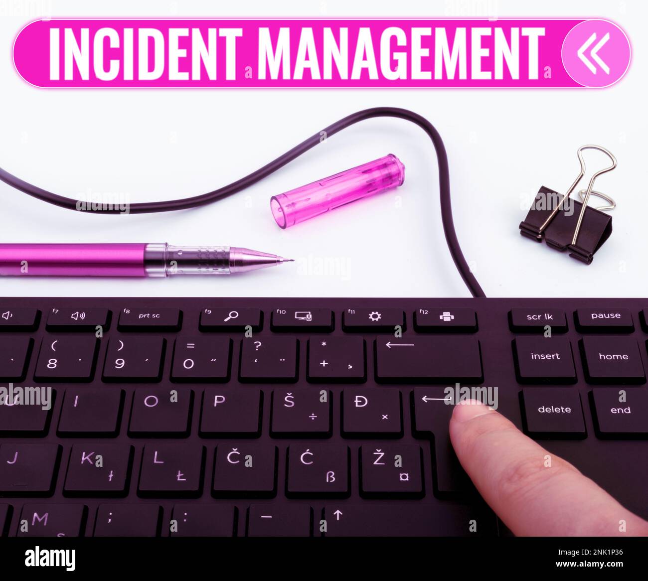 Text caption presenting Incident Management. Business showcase Process ...