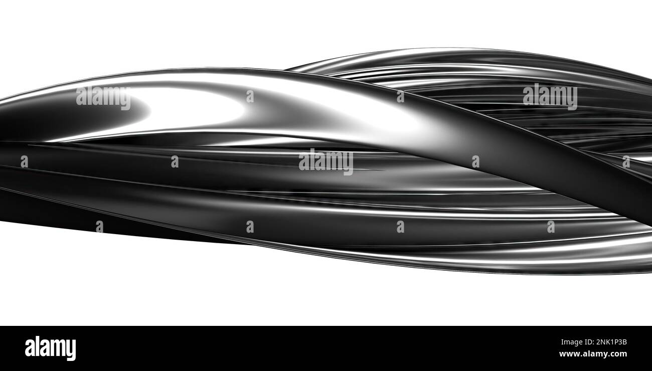 Silver isolated organic dynamic curvy line abstract dramatic modern ...