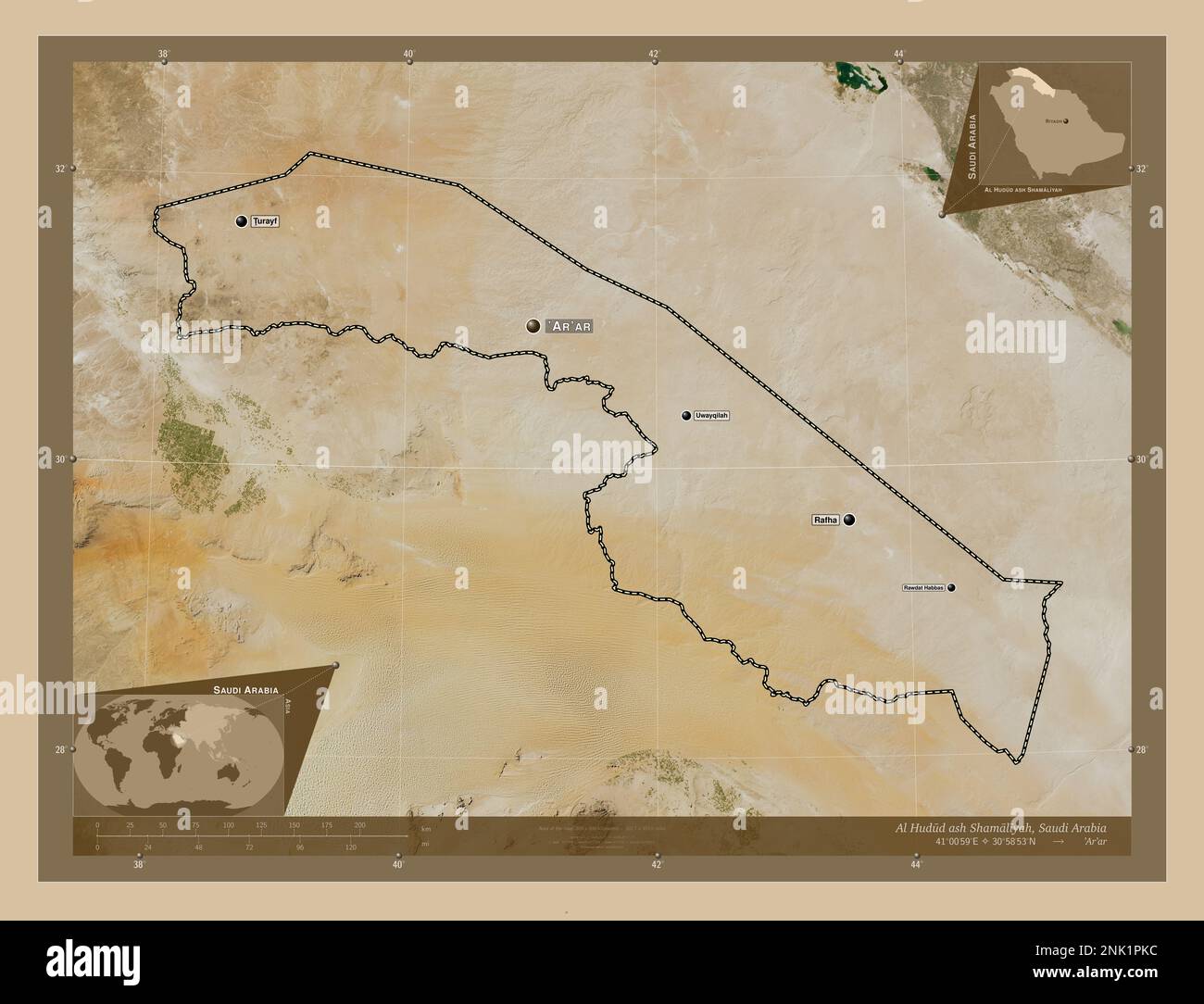 Al Hudud ash Shamaliyah, region of Saudi Arabia. Low resolution ...