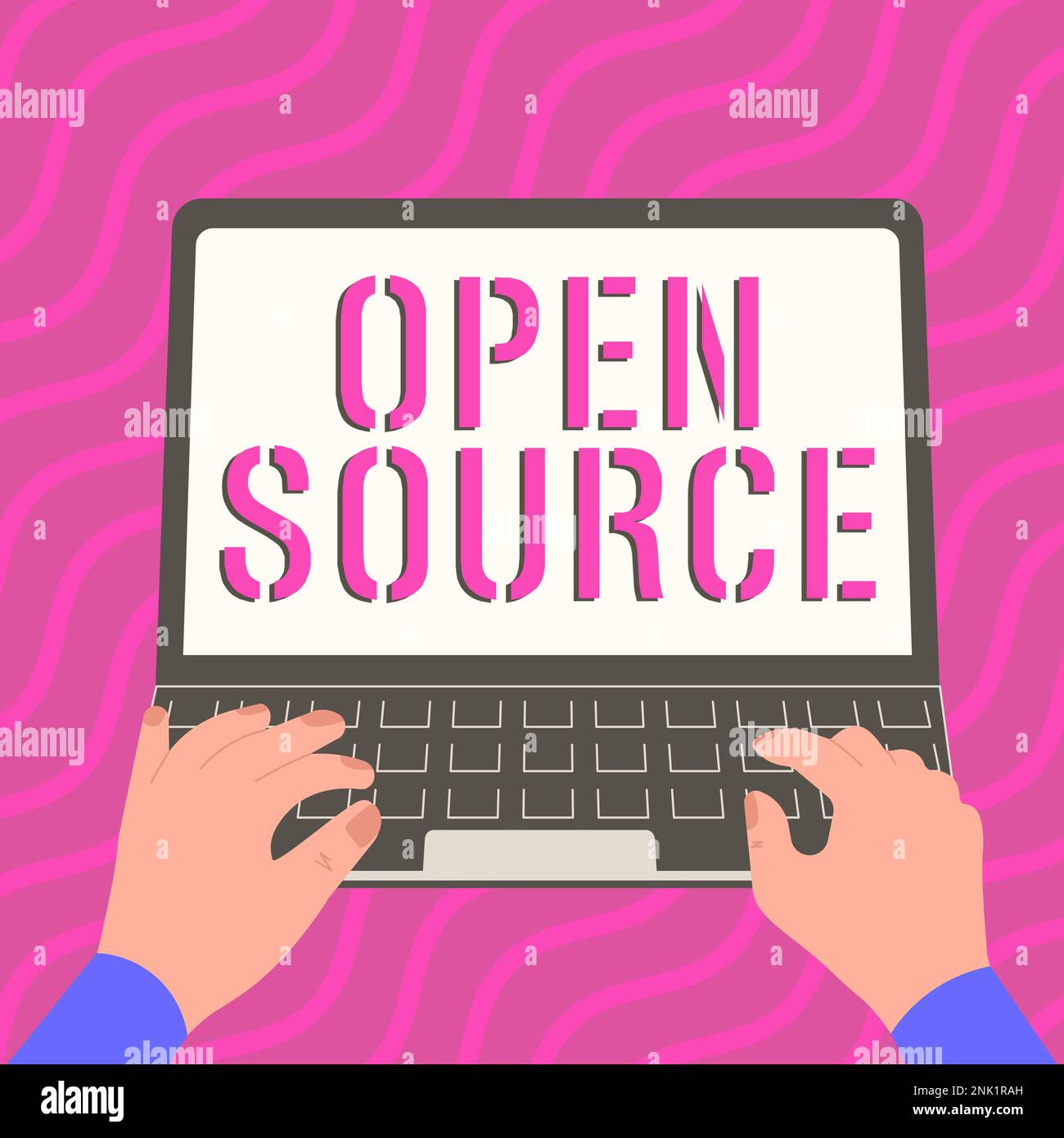 Writing Displaying Text Open Source Business Concept Denoting Software Which Original Source