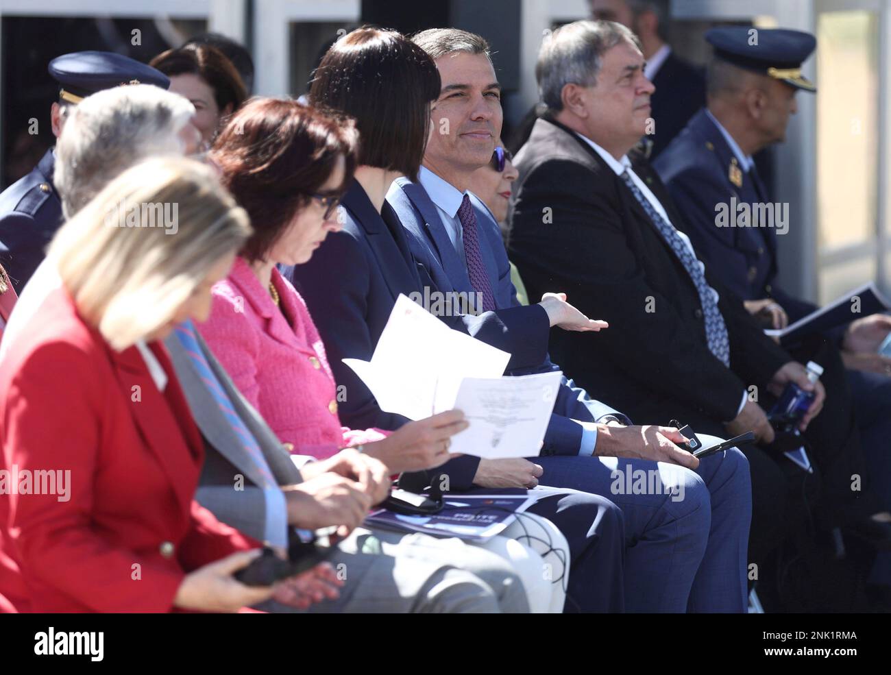 The President of the Government, Pedro Sánchez (c), during the ...