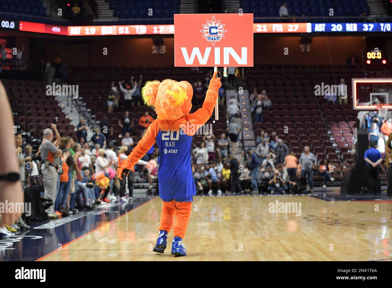 UNCASVILLE, CT - JUNE 08: Blaze, the Connecticut Sun's mascot ...