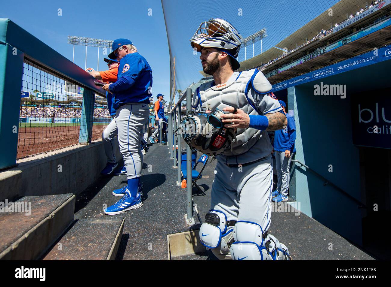 LOS ANGELES, CA - JUNE 05: New York Mets catcher Tomas Nido (3) runs ...