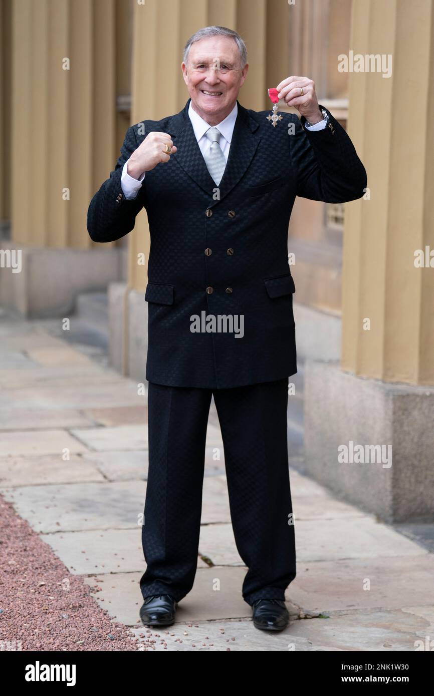John Stracey after being made an MBE during an investiture ceremony at ...