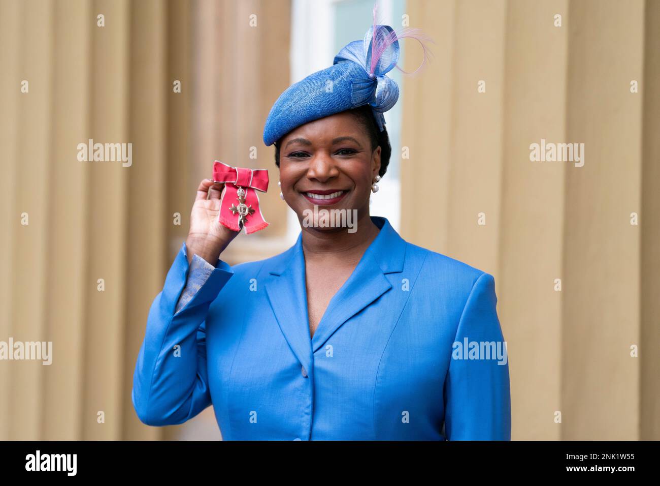 Elizabeth Llewellyn after being made an MBE during an investiture ...