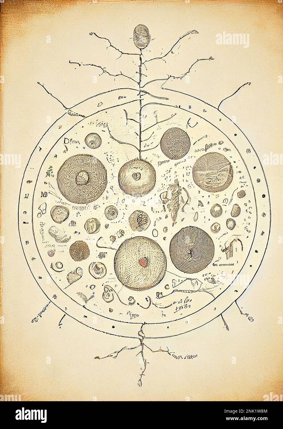 Antique vintage medical illustration bacteria hi-res stock photography ...