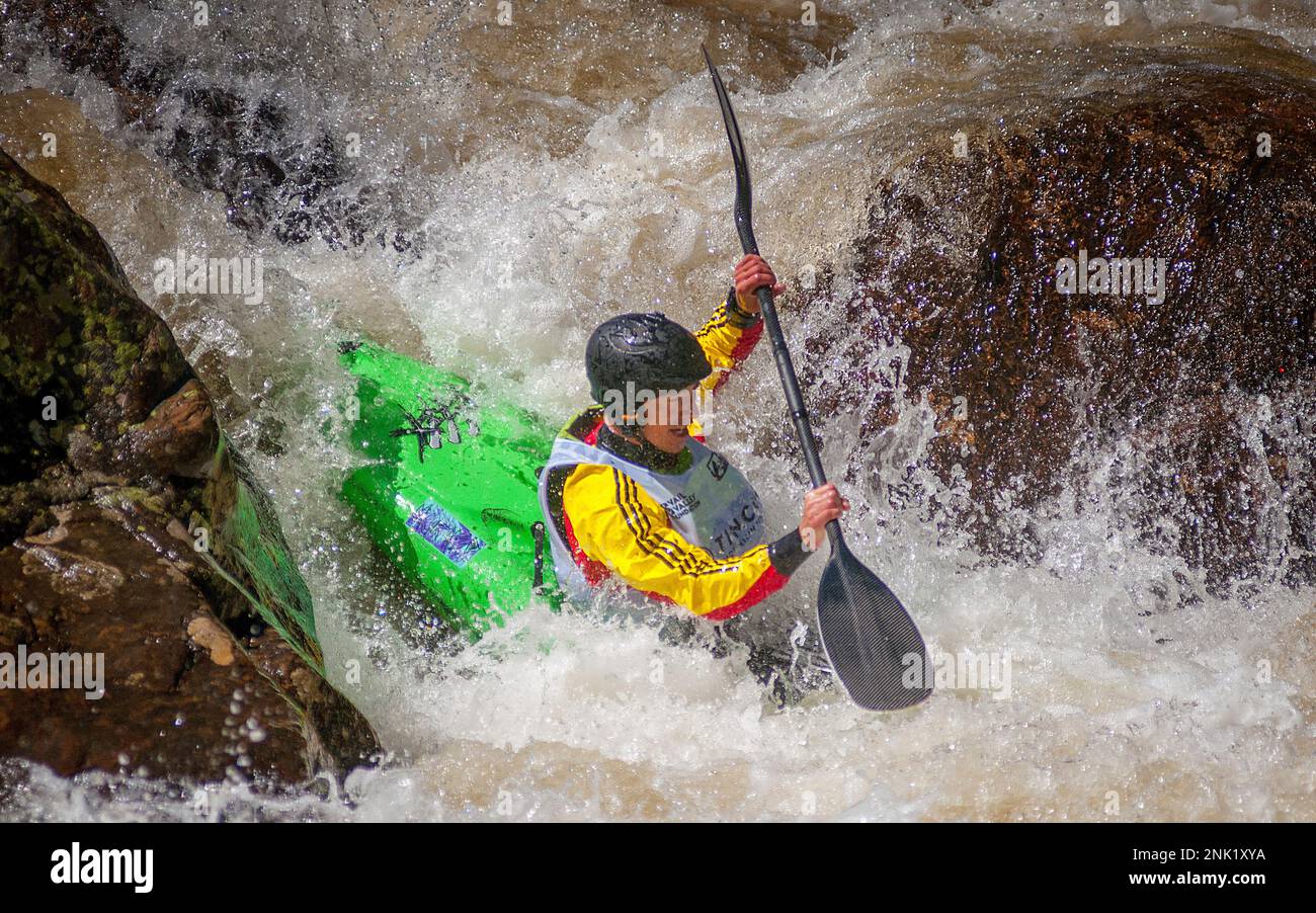June 8, 2022: Steep Creek kayak racing takes place on the extremely ...