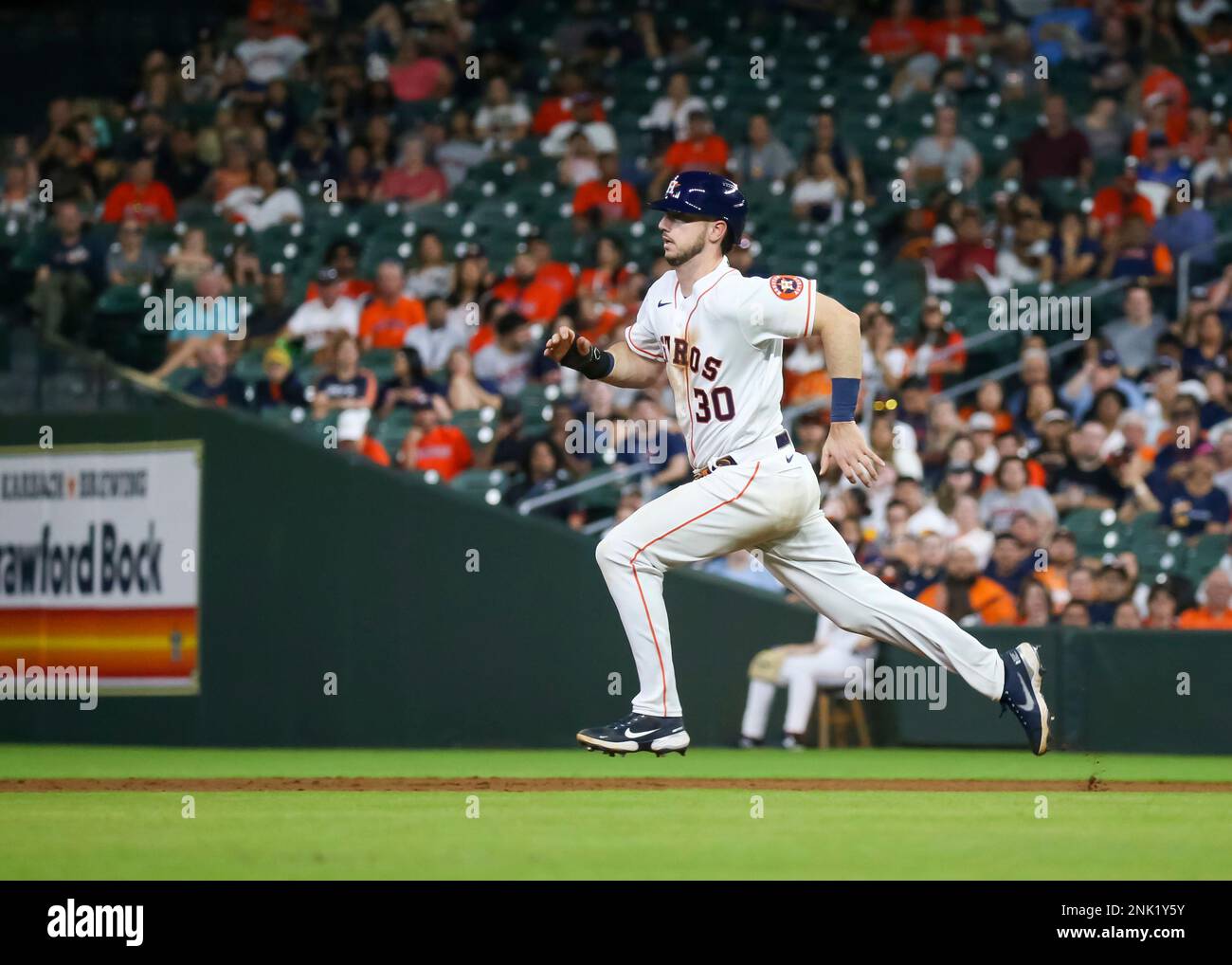 HOUSTON, TX - JUNE 07: Houston Astros right fielder Kyle Tucker (30) takes off to steal second ...