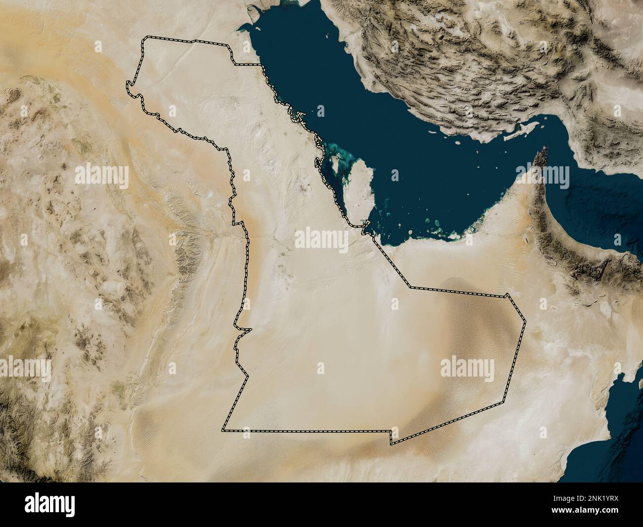 Ash Sharqiyah, region of Saudi Arabia. Low resolution satellite map ...