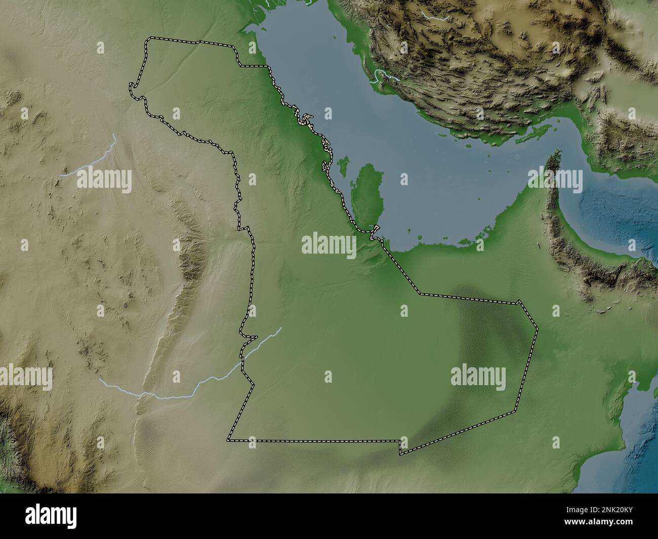 Ash Sharqiyah, region of Saudi Arabia. Elevation map colored in wiki ...