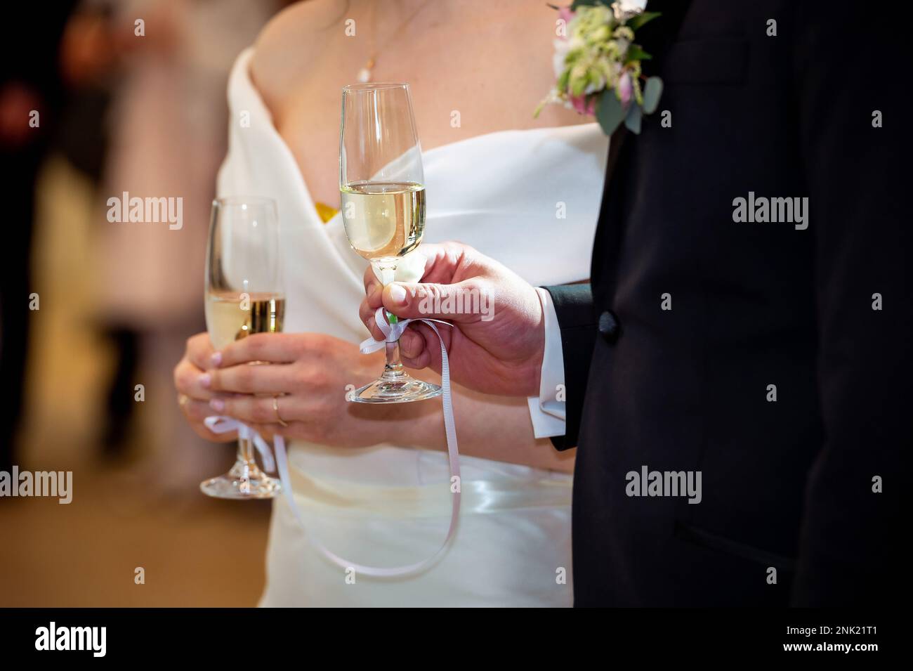 traditional greeting of the bride and groom at the wedding and the ...