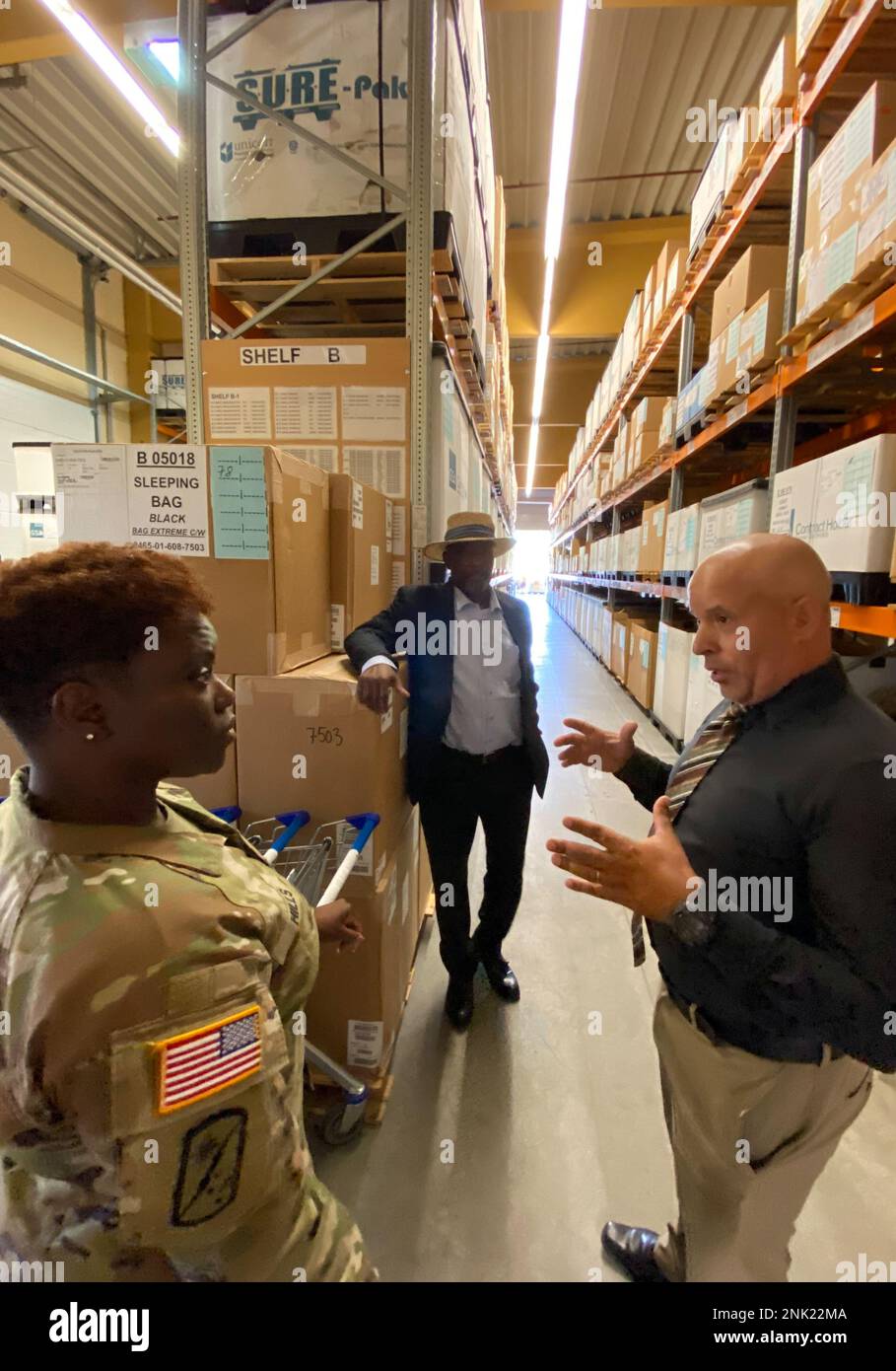 James Garcia, the Vilseck Central Issue Facility manager, briefs Col ...