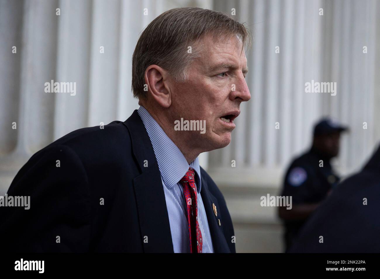 Rep. Paul Gosar (R-Ariz.) departs the U.S. Capitol June 7, 2022 ...