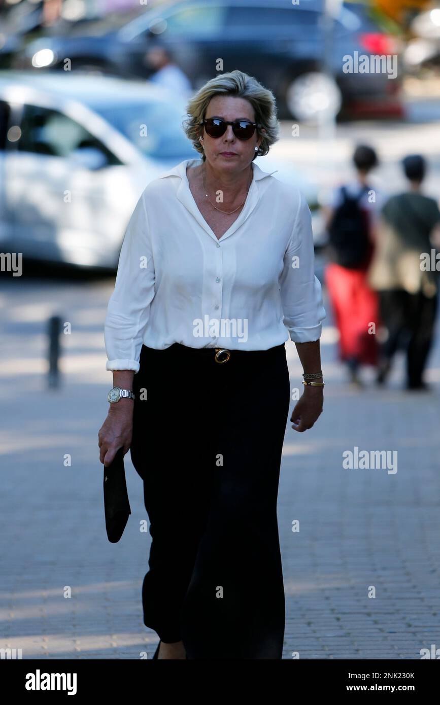 Simoneta Gómez Acebo arrives at the mortuary where the mortal remains ...