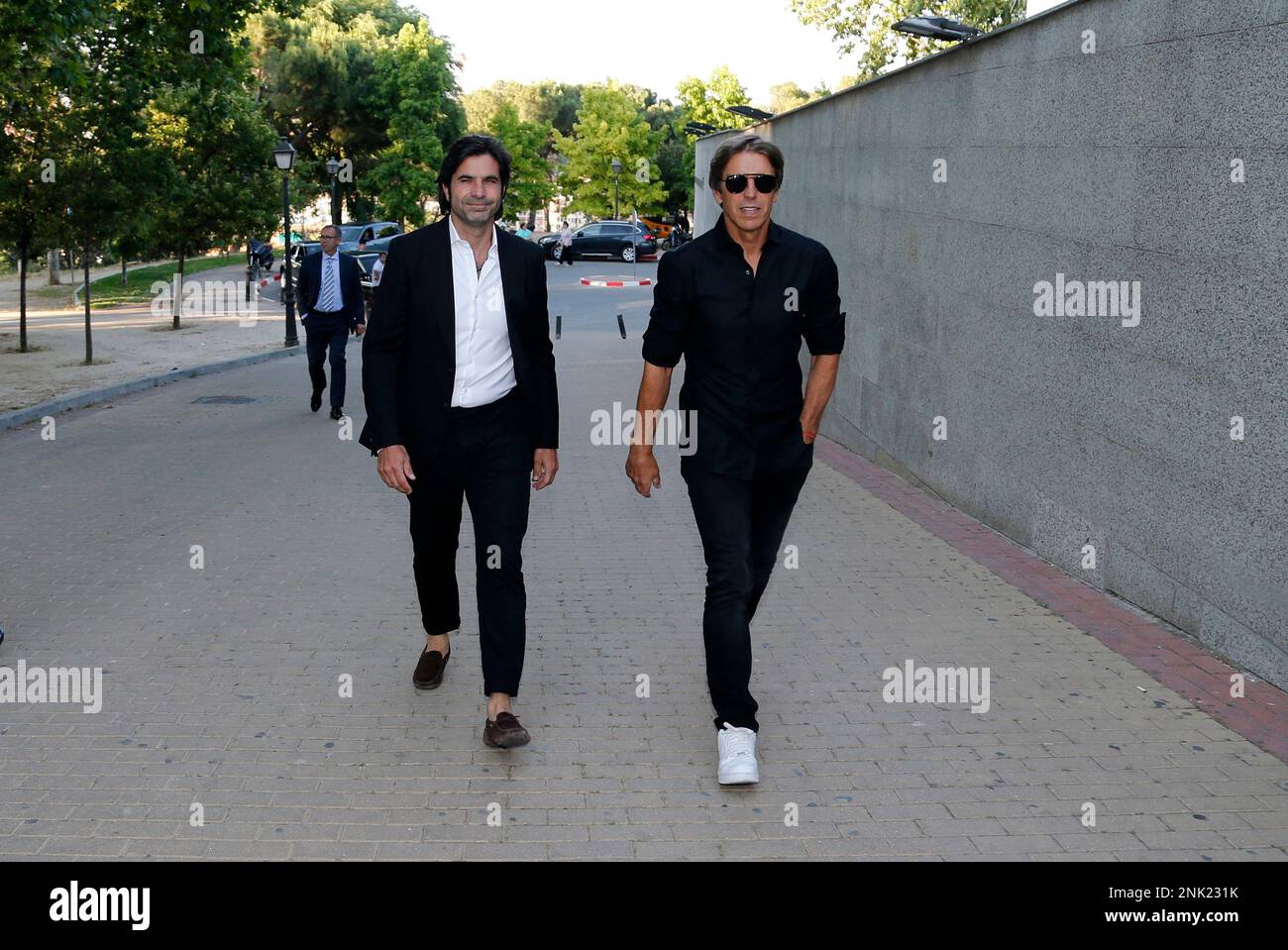 Javier Conde and Manuel Díaz 'El Cordobés' arrive at the mortuary where ...