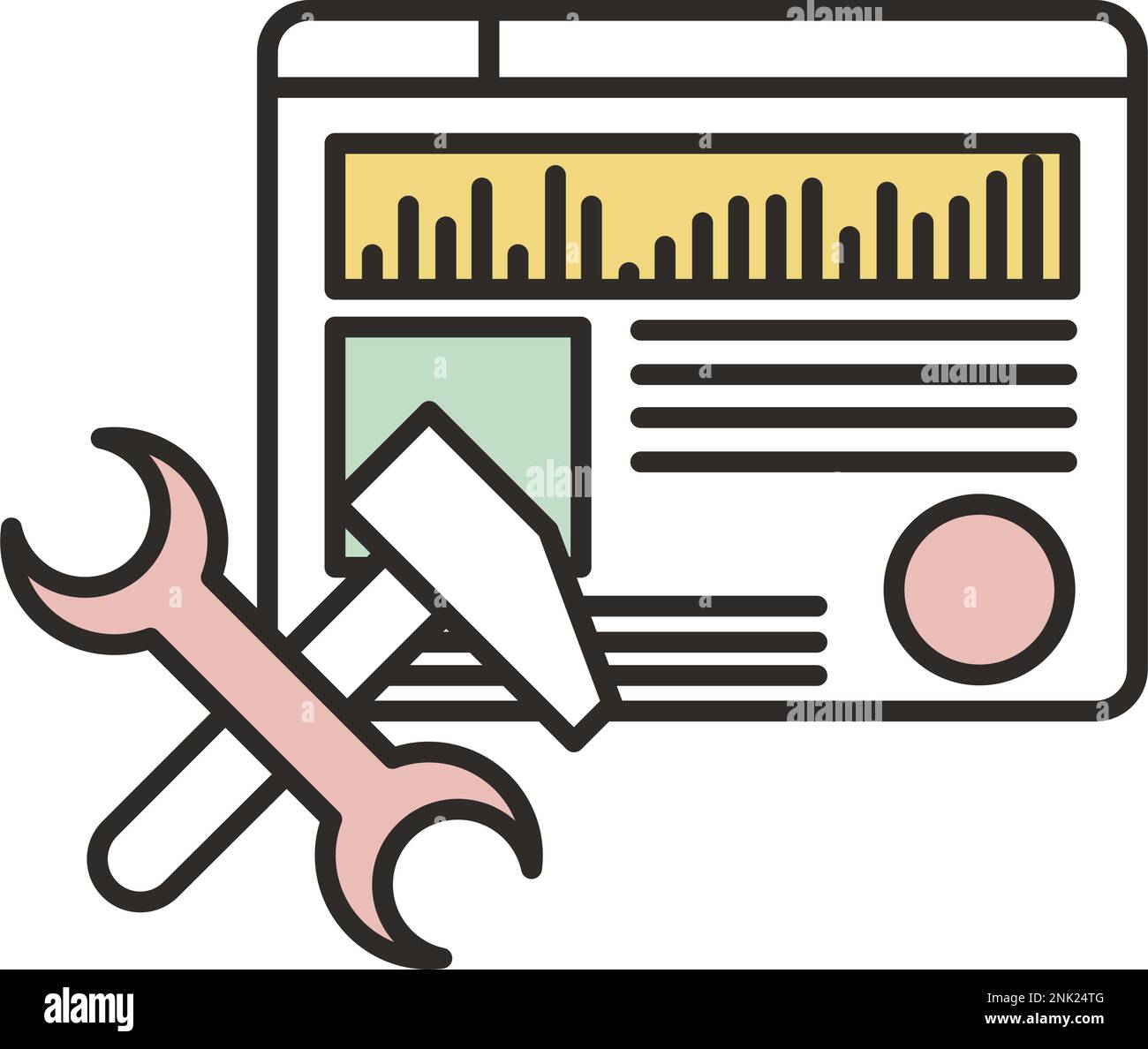 Computer settings configure tool icon line vector Stock Vector Image & Art - Alamy