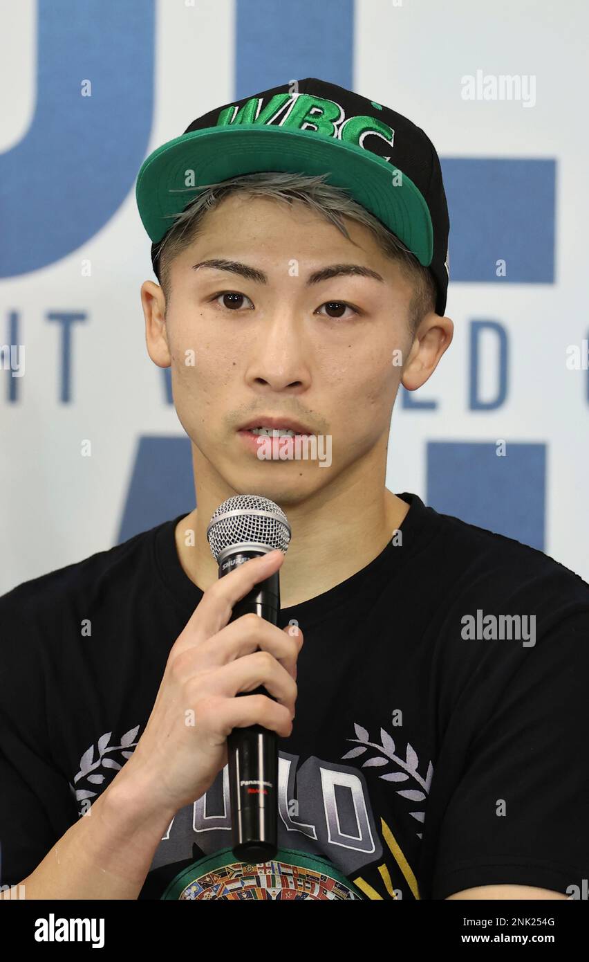 Naoya Inoue of Japan speaks after winning the Unified Bantamweight ...