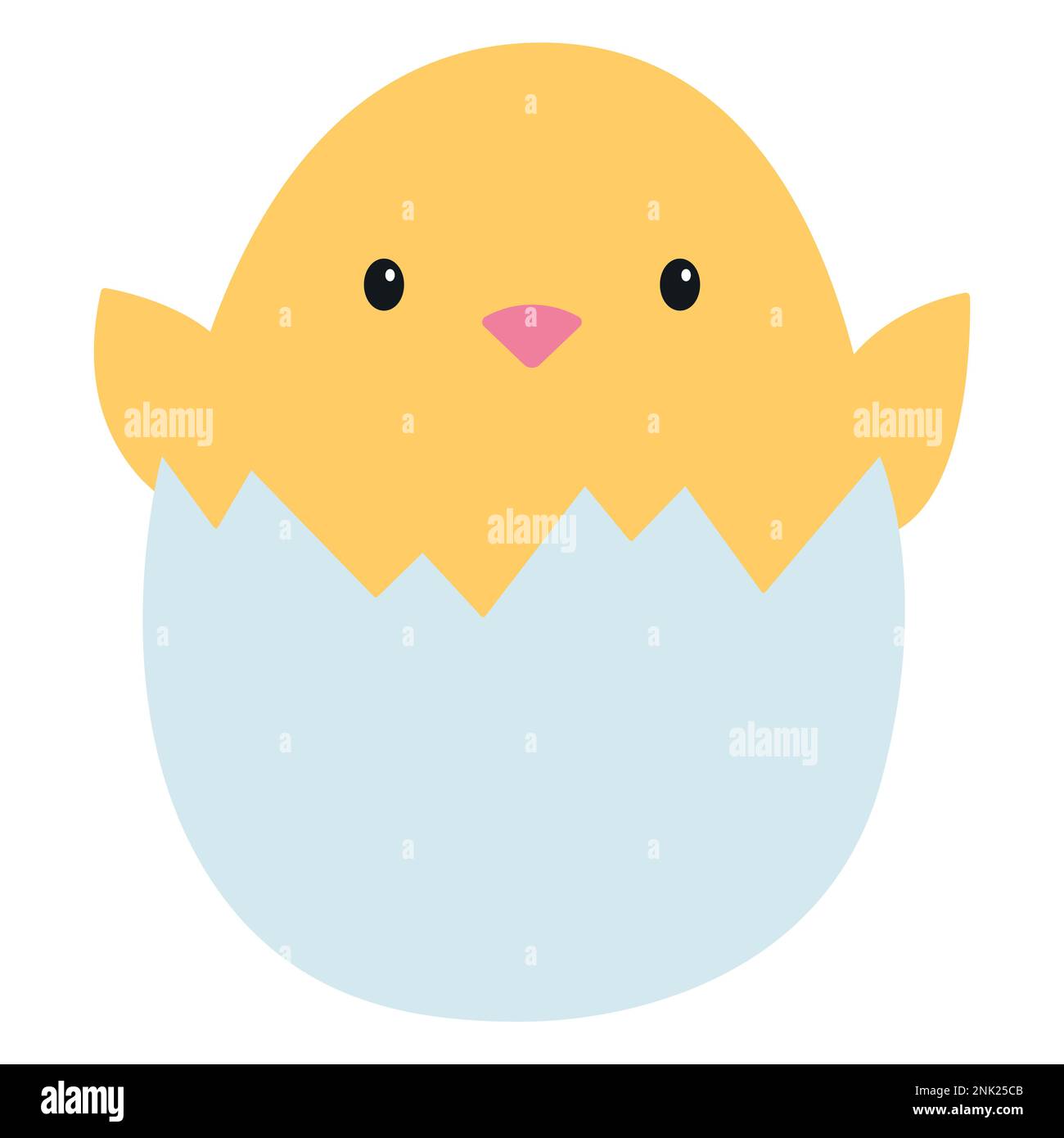 Chicken in an eggshell. Vector illustration isolated on white ...