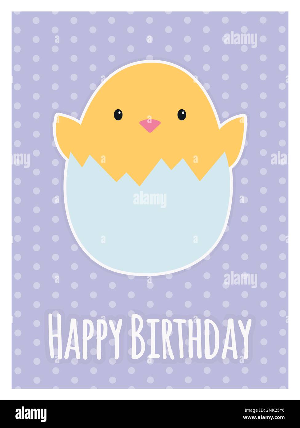 Birthday card. Chicken in an eggshell. Vector illustration Stock Vector ...