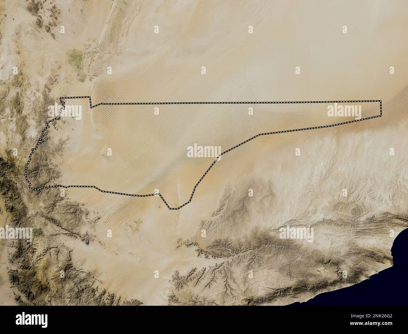 Najran, region of Saudi Arabia. Low resolution satellite map Stock ...