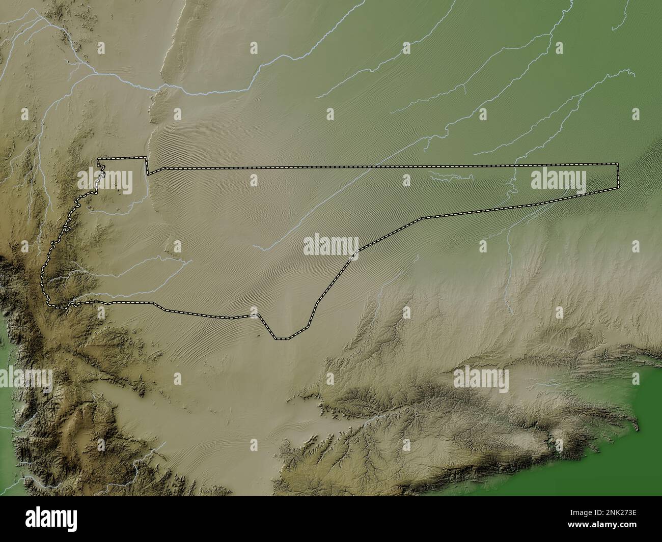 Najran, region of Saudi Arabia. Elevation map colored in wiki style ...