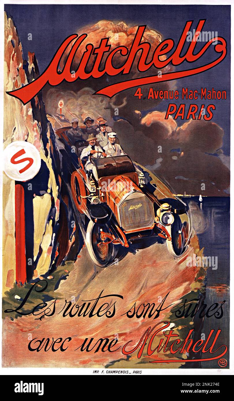 Victorian Advertising Illustration poster for Cars, Circa 1899 Stock ...